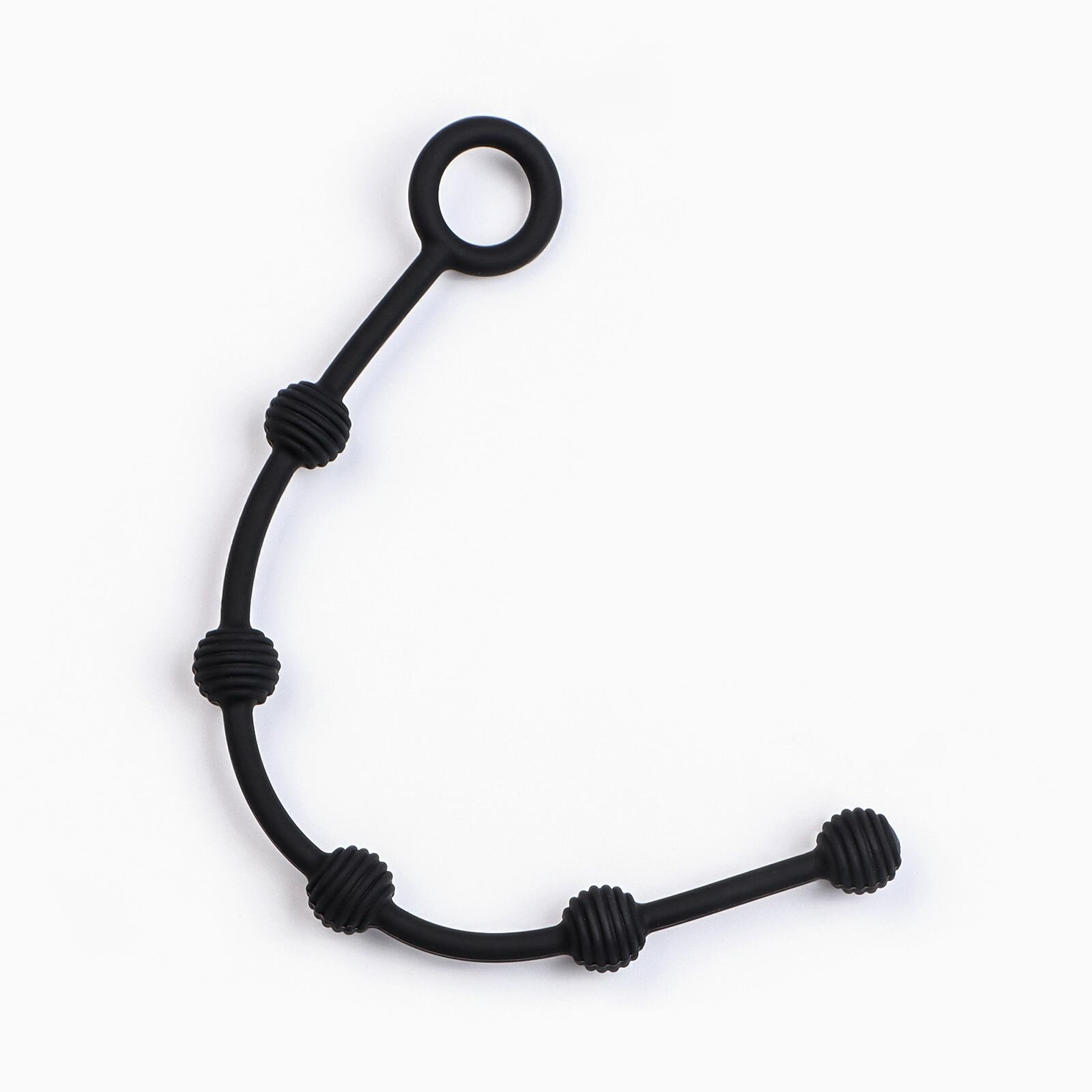 Анальные бусы, медицинский силикон, гипоаллегенный, для массажа, черный