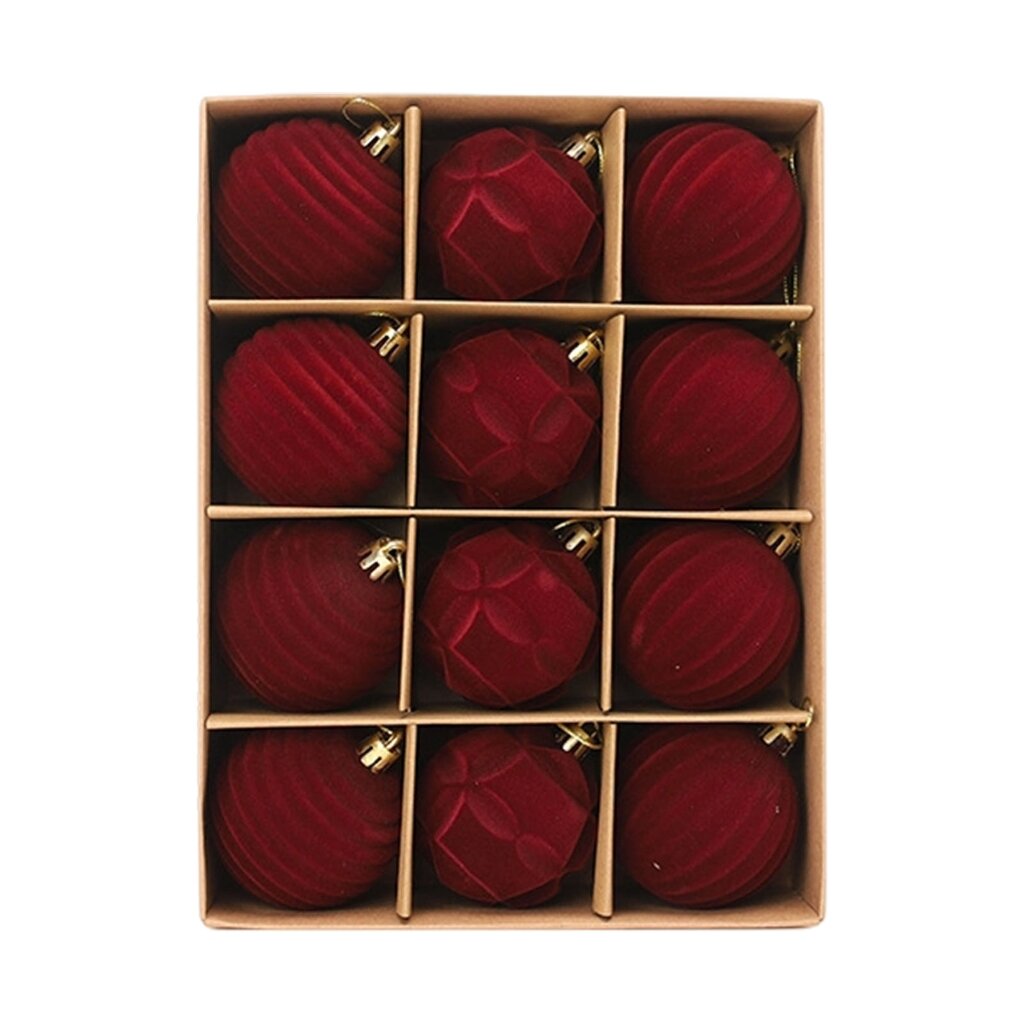 12шт Бархатные Рождественские Украшения Стекающиеся Фенечки Украшение Рождественской Елки