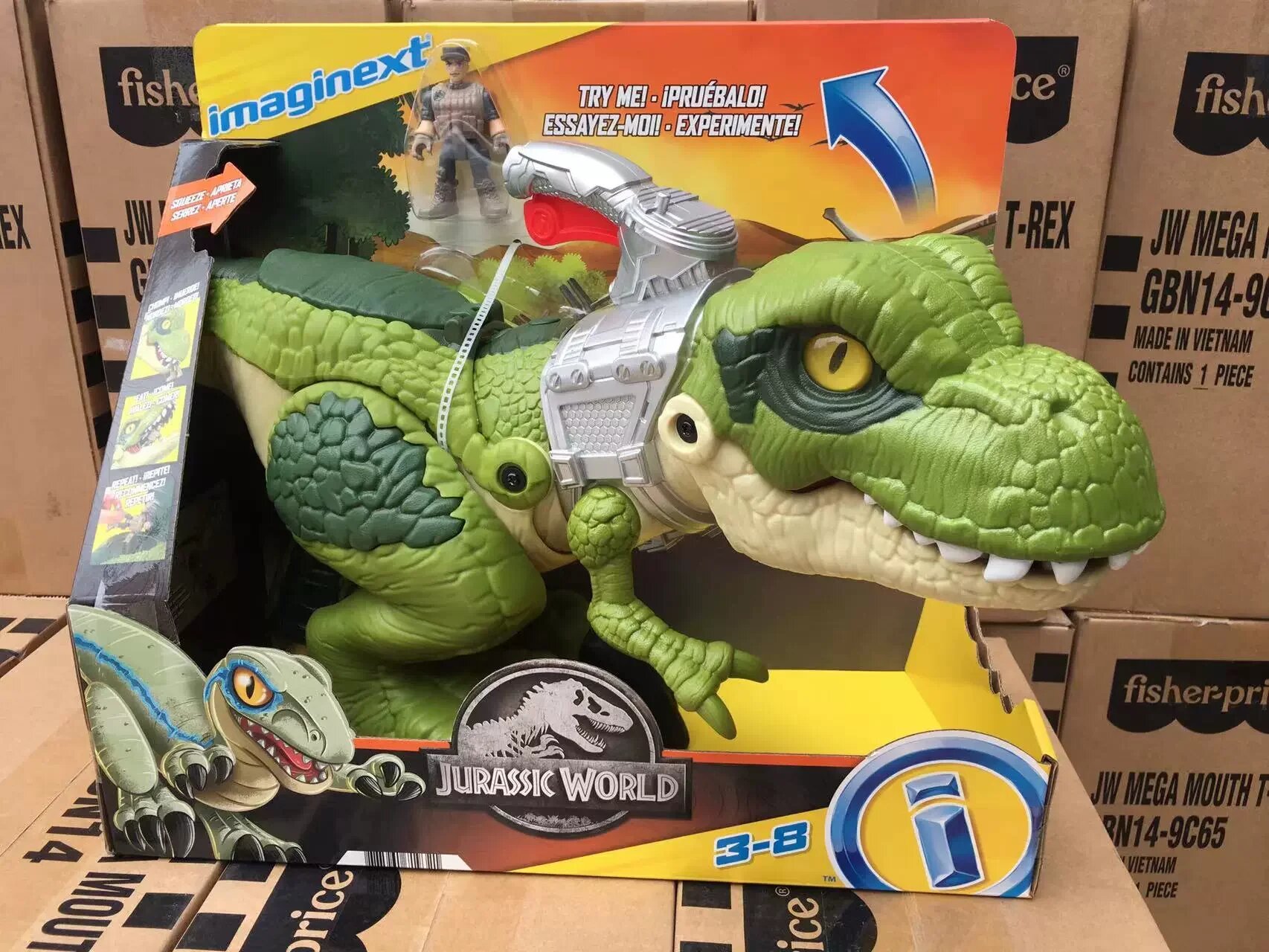 Mattel Jurassic World Фигурки динозавров Imaginext, GBN14, Унисекс
