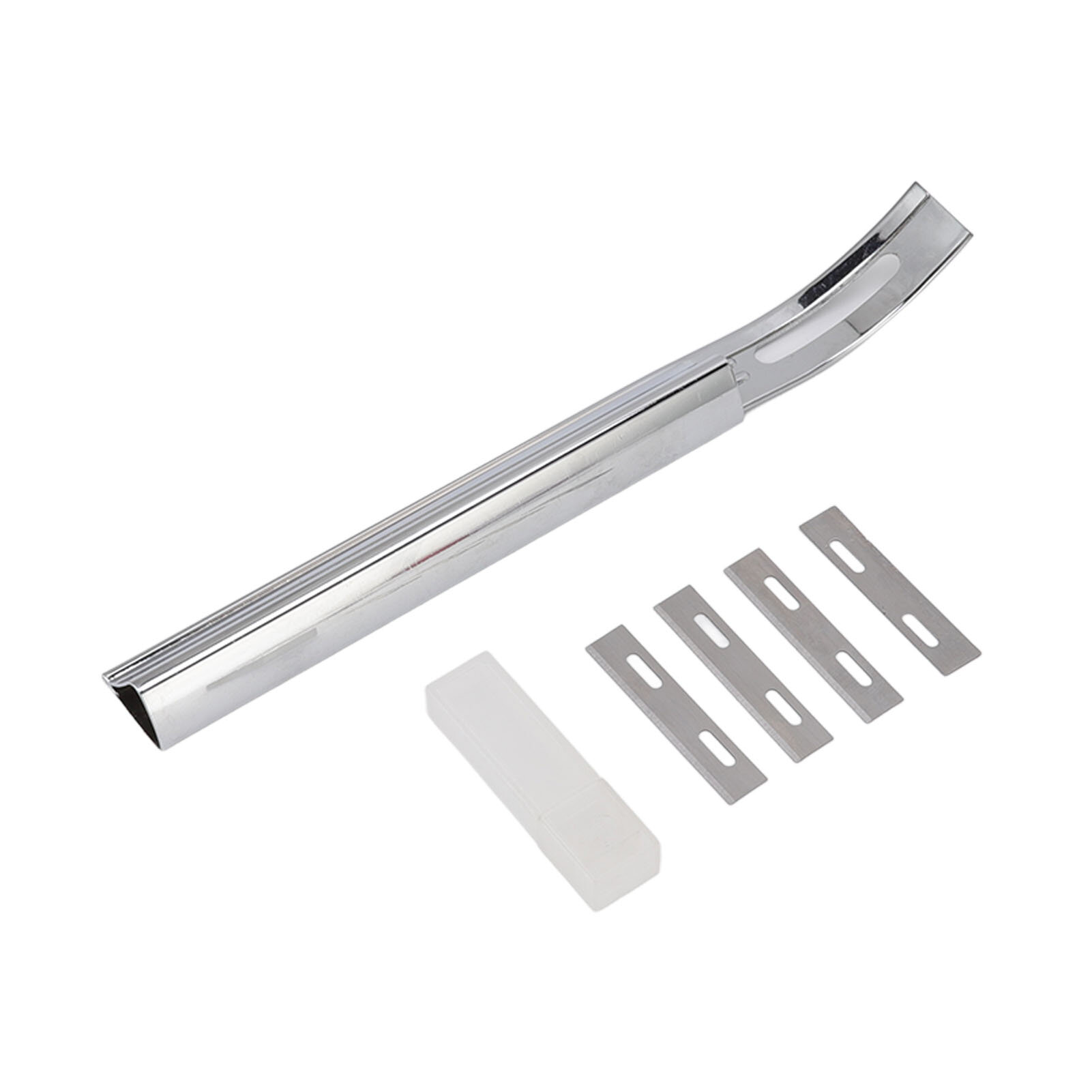 Leather Skiver Carbon Steel with 4 Replaceable Blades Portable Cutting Thinning Knife for DIY Craft Silver