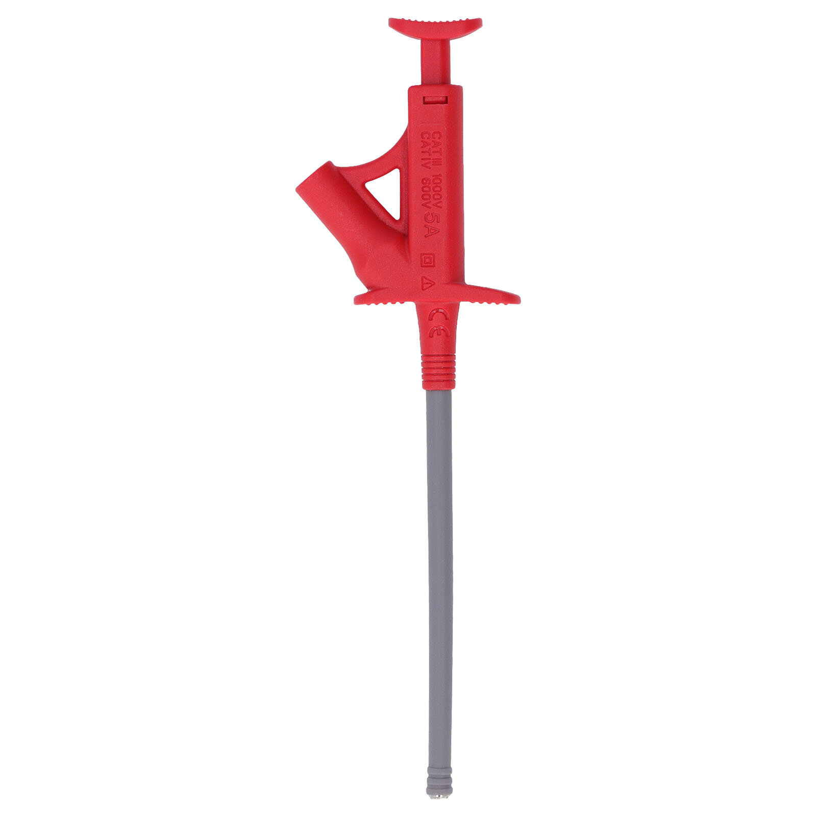 Test Hook Clip Jumper Wires Lead Multimeter Auto Current Flexible J.30042 4mm Banana Jack(Red )