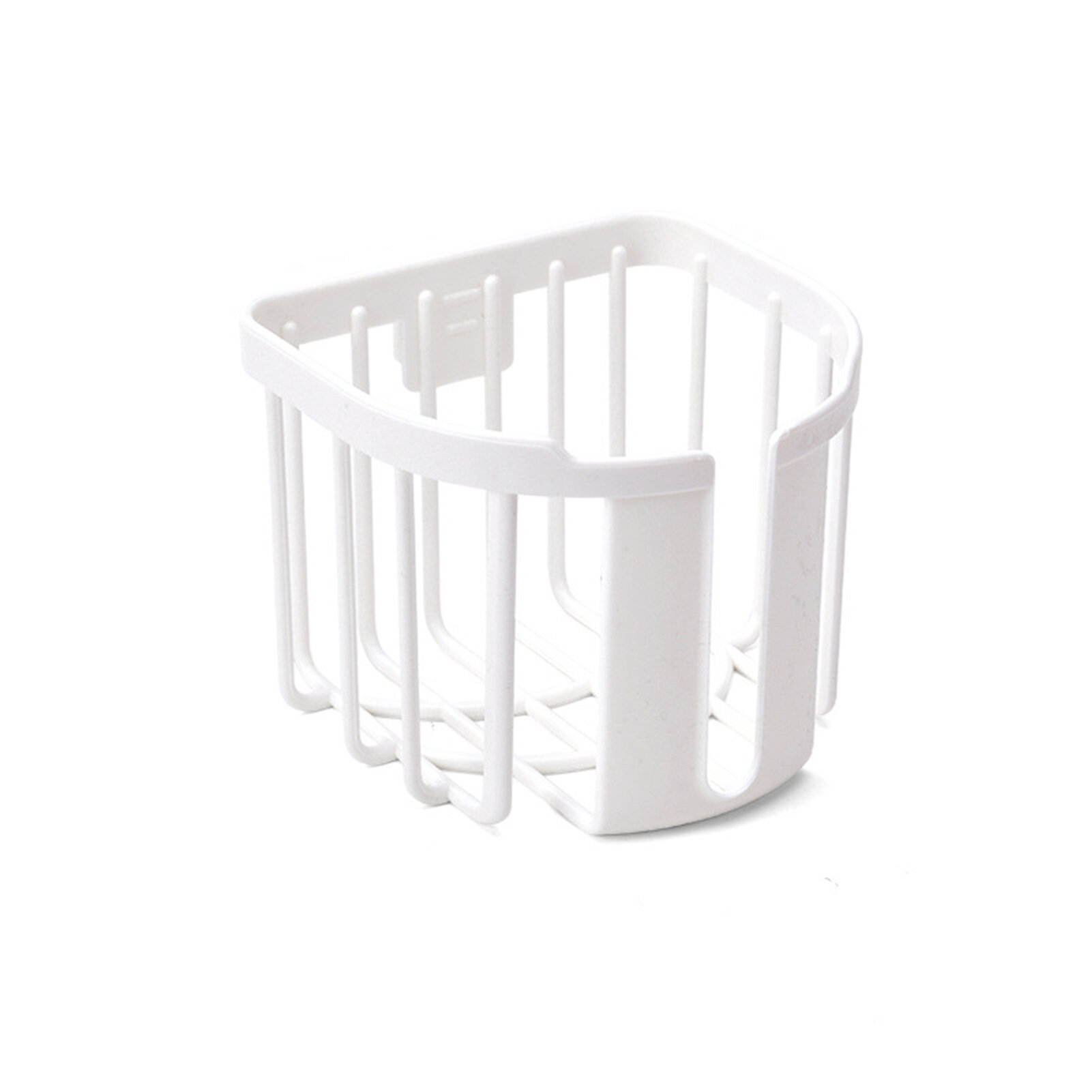 Toilet Paper Holder Wall Mounted Basket Heavy Duty Bathroom Storage Rack for HouseholdWhite