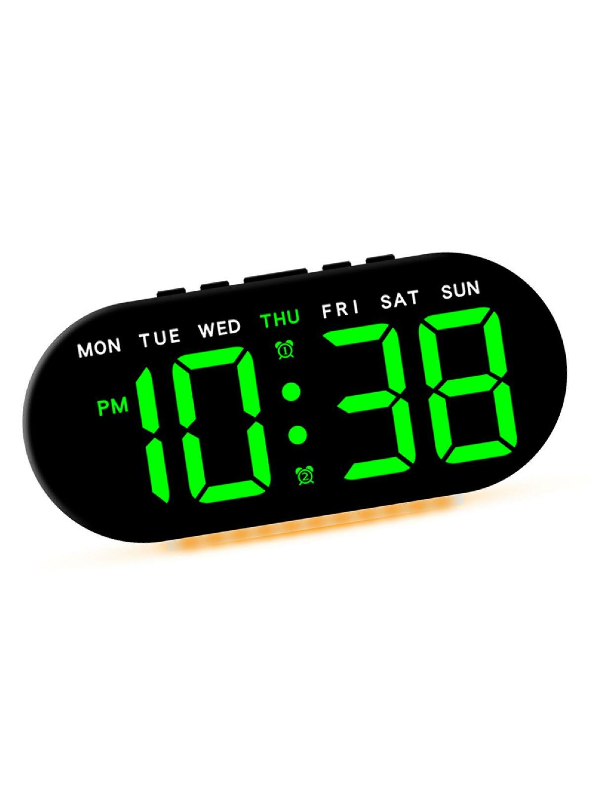 Элегантные прикроватные часы с большим светодиодным дисплеем даты времени температуры