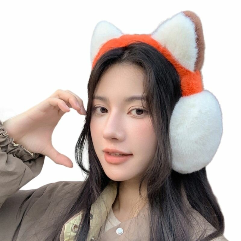Наушники из пушистой лисы earmuffs earmuffs-оранжевый