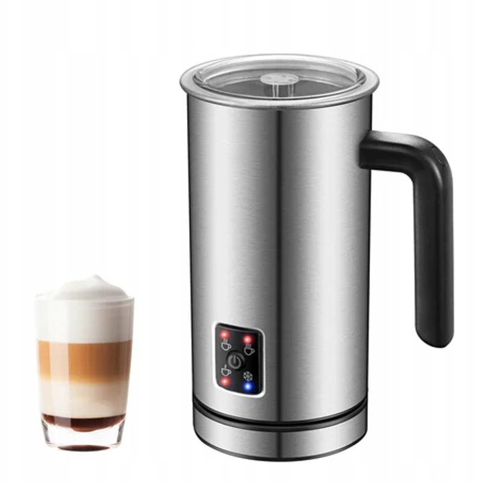 PSM3A, Автоматический подогреватель молока мощностью 500 Вт SUS304, не содержащий бисфенола А, Нагреватель молока 4 в 1 с вращающимся на 360 ° основанием, 300 мл горячей / холодной пены, Регулируемая температура и толщина, Съемная горячая / холодная пена