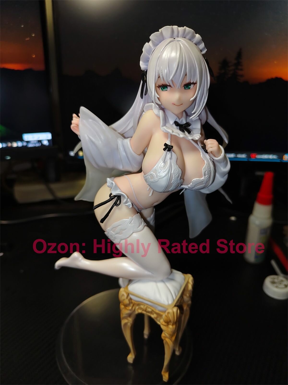 26cm/Фигурка Bonita-chan в образе горничной детализированная аниме статуэтка