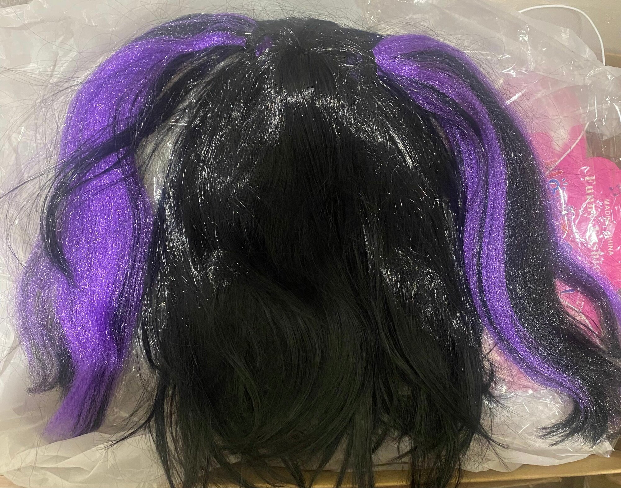 Парик черный длинный с хвостами