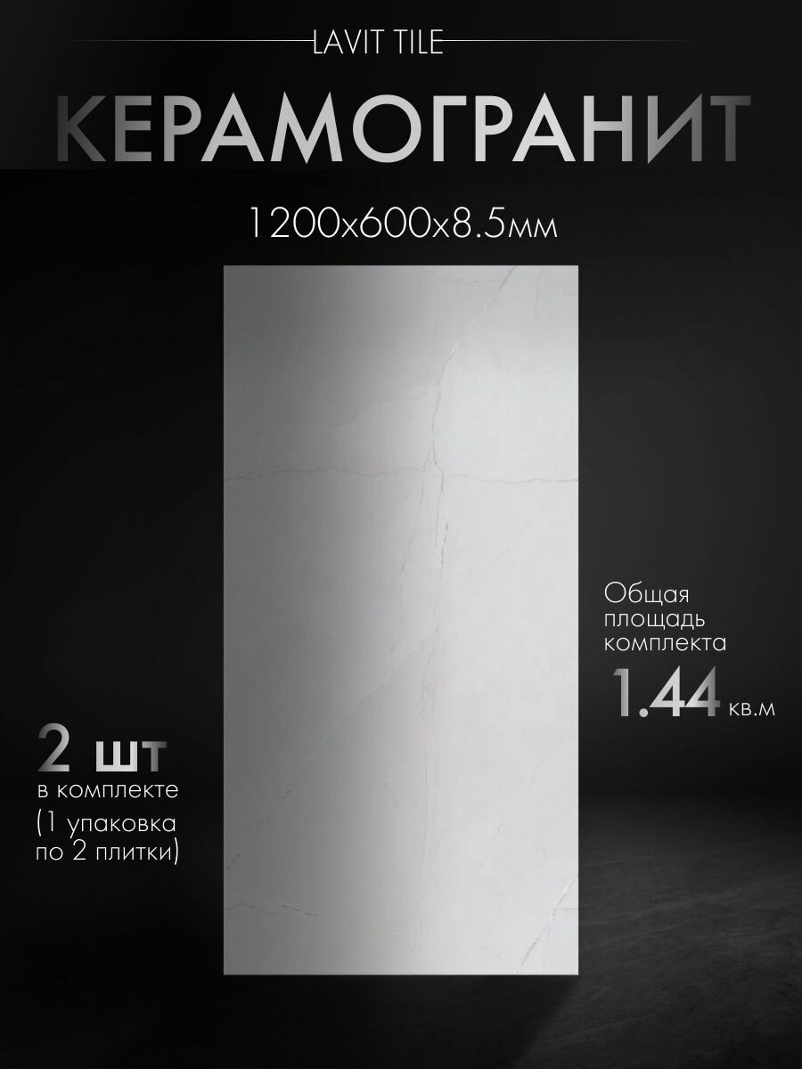 Керамогранит 120*60 напольный, плитка настенная, матовый керамогранит светло-серый цвет, 2 штуки в комплекте, упаковка 1,44 м2