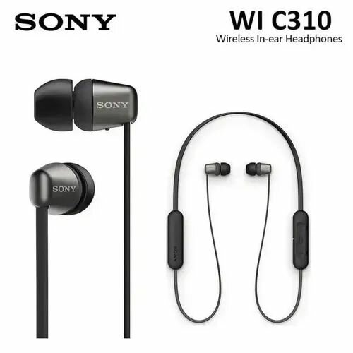 Sony Наушники беспроводные с микрофоном Sony WI-C310, Bluetooth, USB Type-C, черный беспроводная гарнитура для звонков