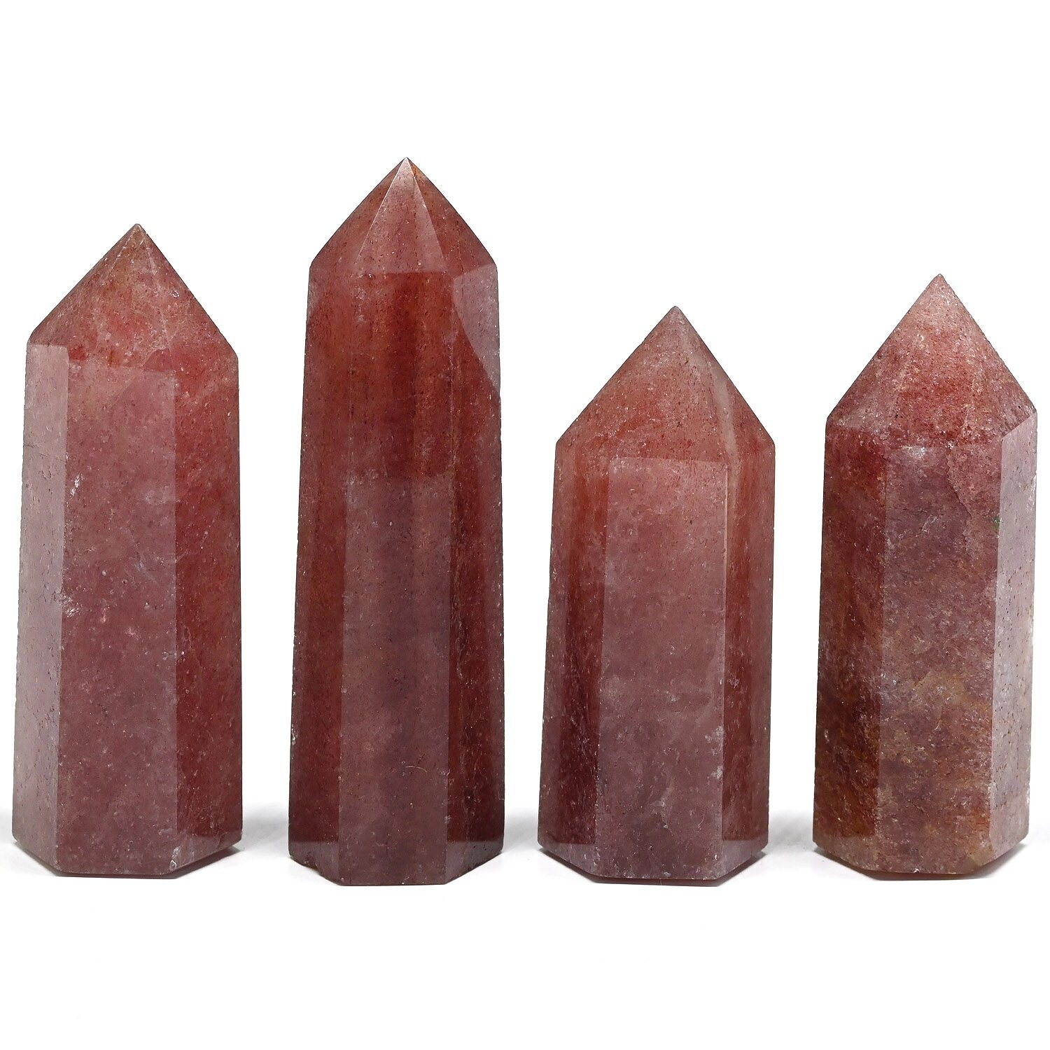 Кристалл клубничного кварца "Карандаш" 18*18*58мм, 30-39г .