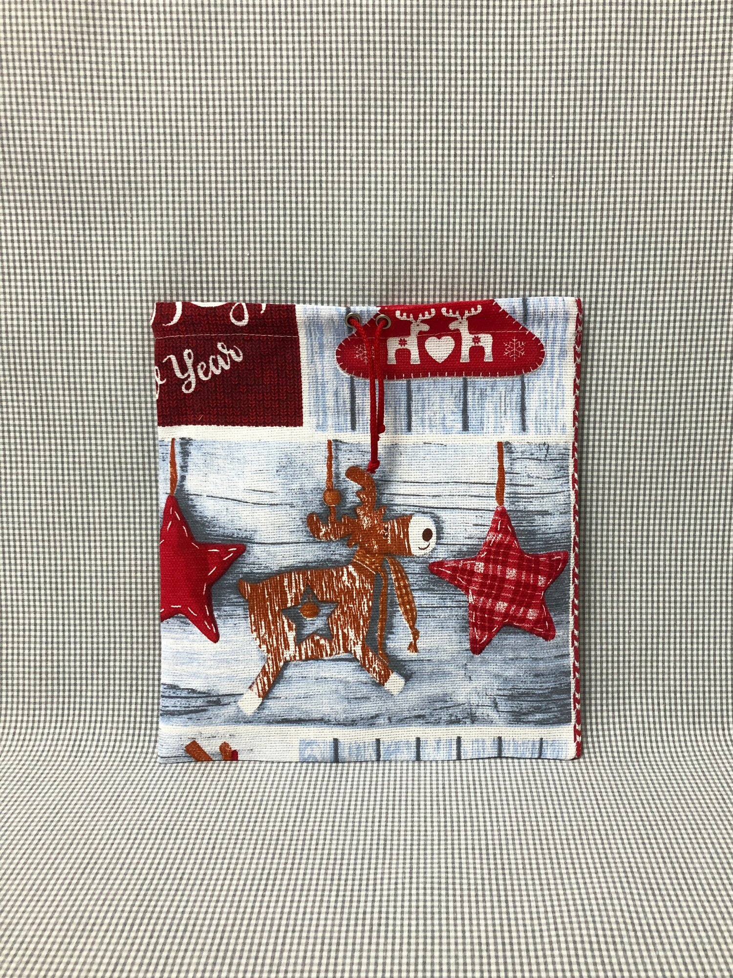 Мешочек из рогожки 26х28 см, -нг16, новогодний, для упаковки и хранения