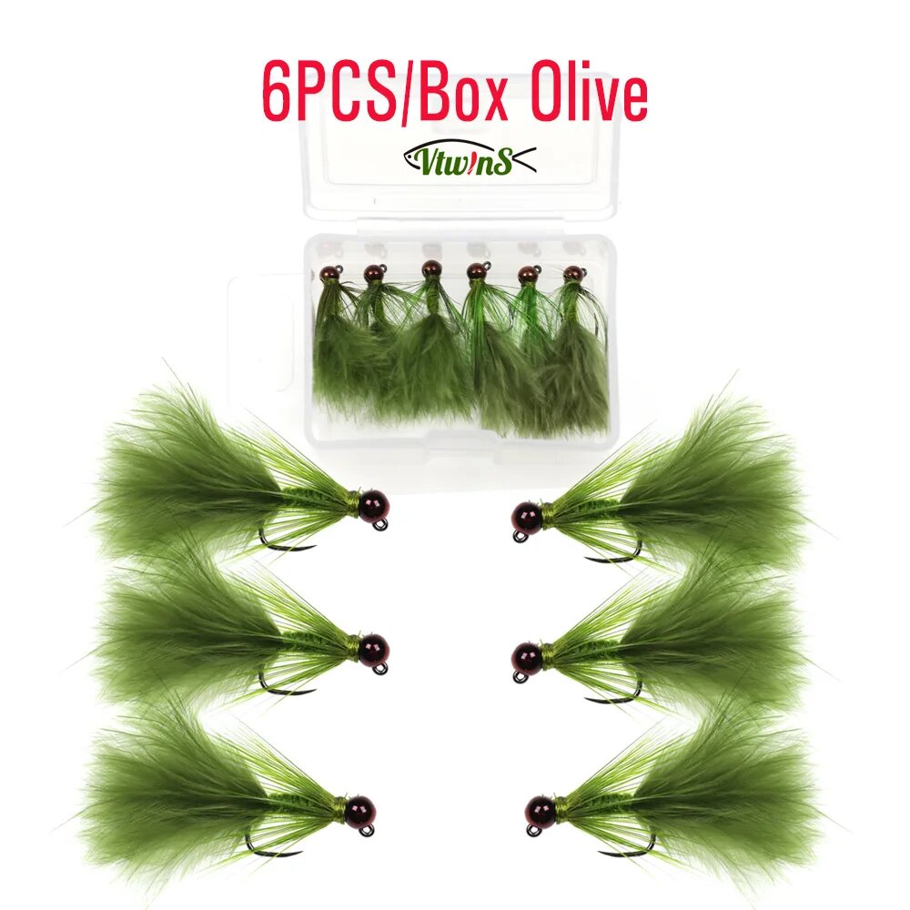 Vtwins Микро блесна Olive, 6 шт.