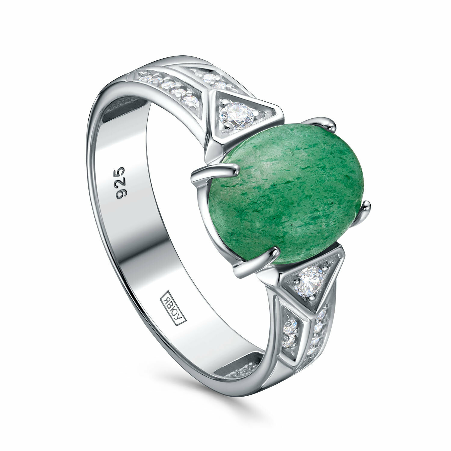 Кольцо, серебро, 925 проба, фианит, кварц