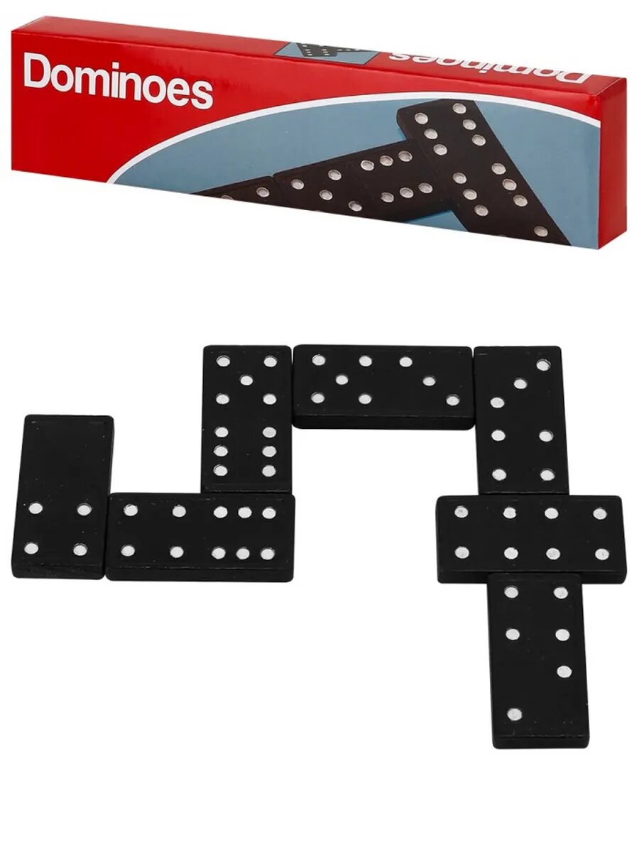 Домино пластиковое в картонной коробке 21,5х5х2,3 см, кость