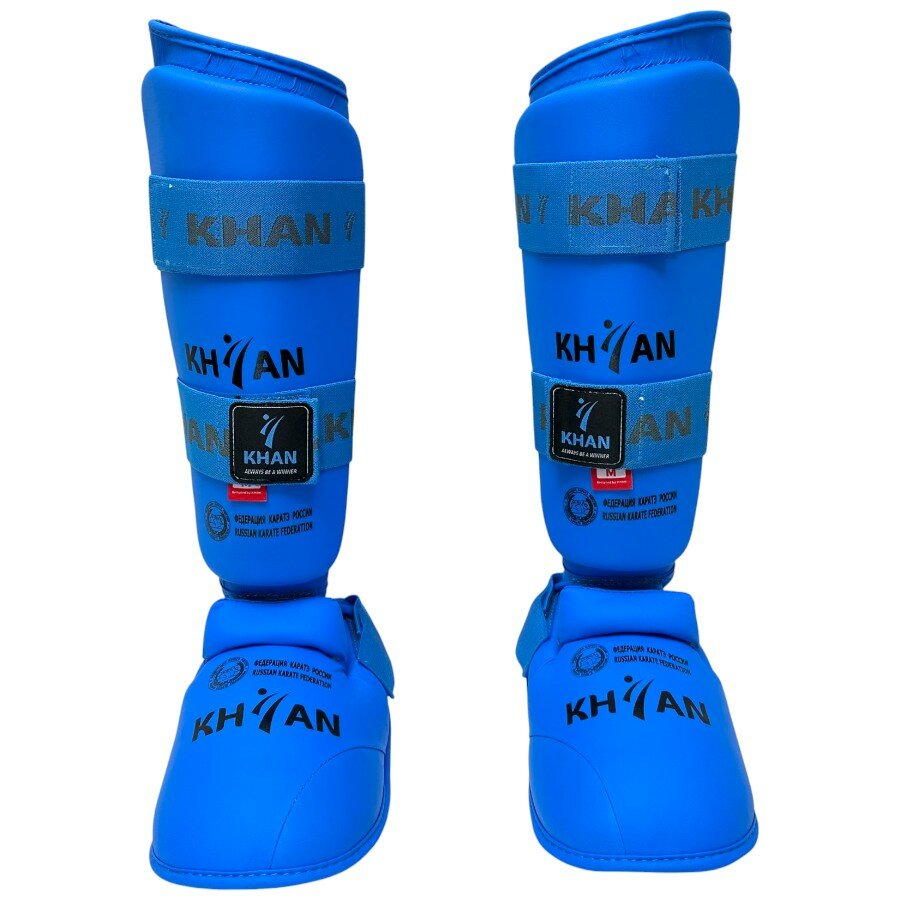 Защита голени и стопы для каратэ Khan ФКР V2 синий, L