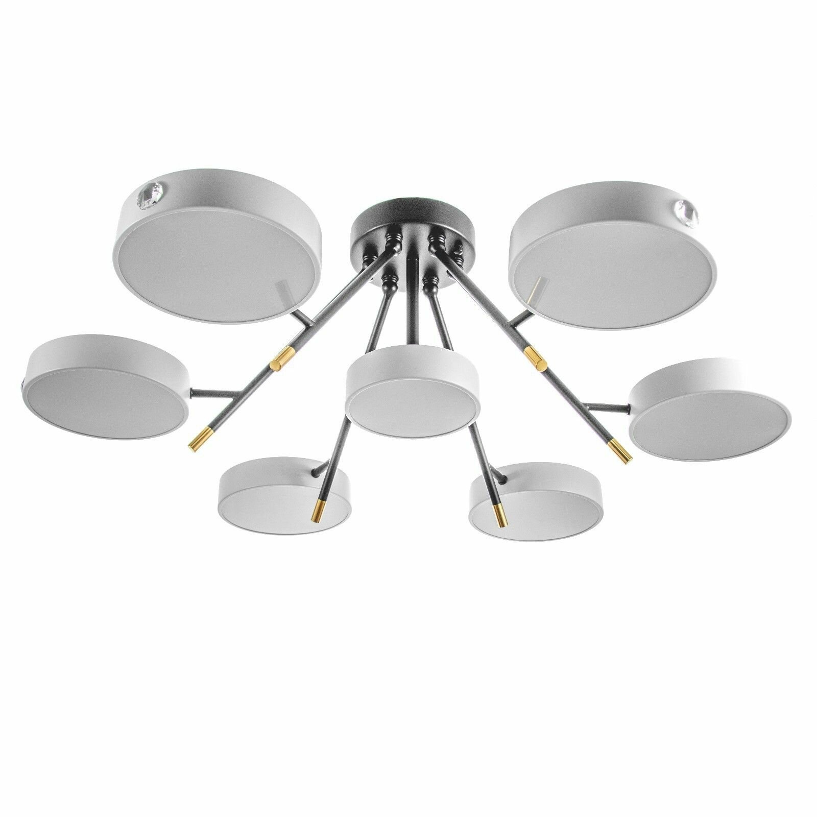 Люстра потолочная "Лагом" 7хLED 168Вт 3000-6000К черно-белый 85х85х30 см BayerLux