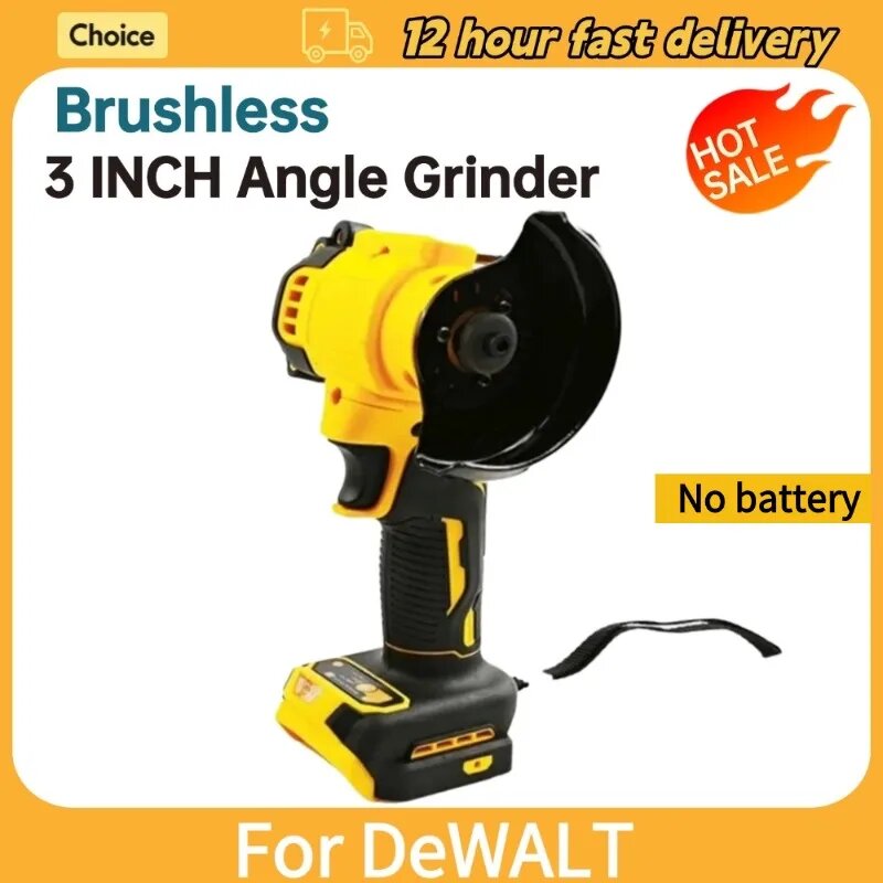 Аккумуляторная угловая шлифовальная машина 76 мм, 3-дюймовый мини-полировальный шлифовальный станок, электрические режущие электроинструменты для DeWALT/Makita/Milwaukee