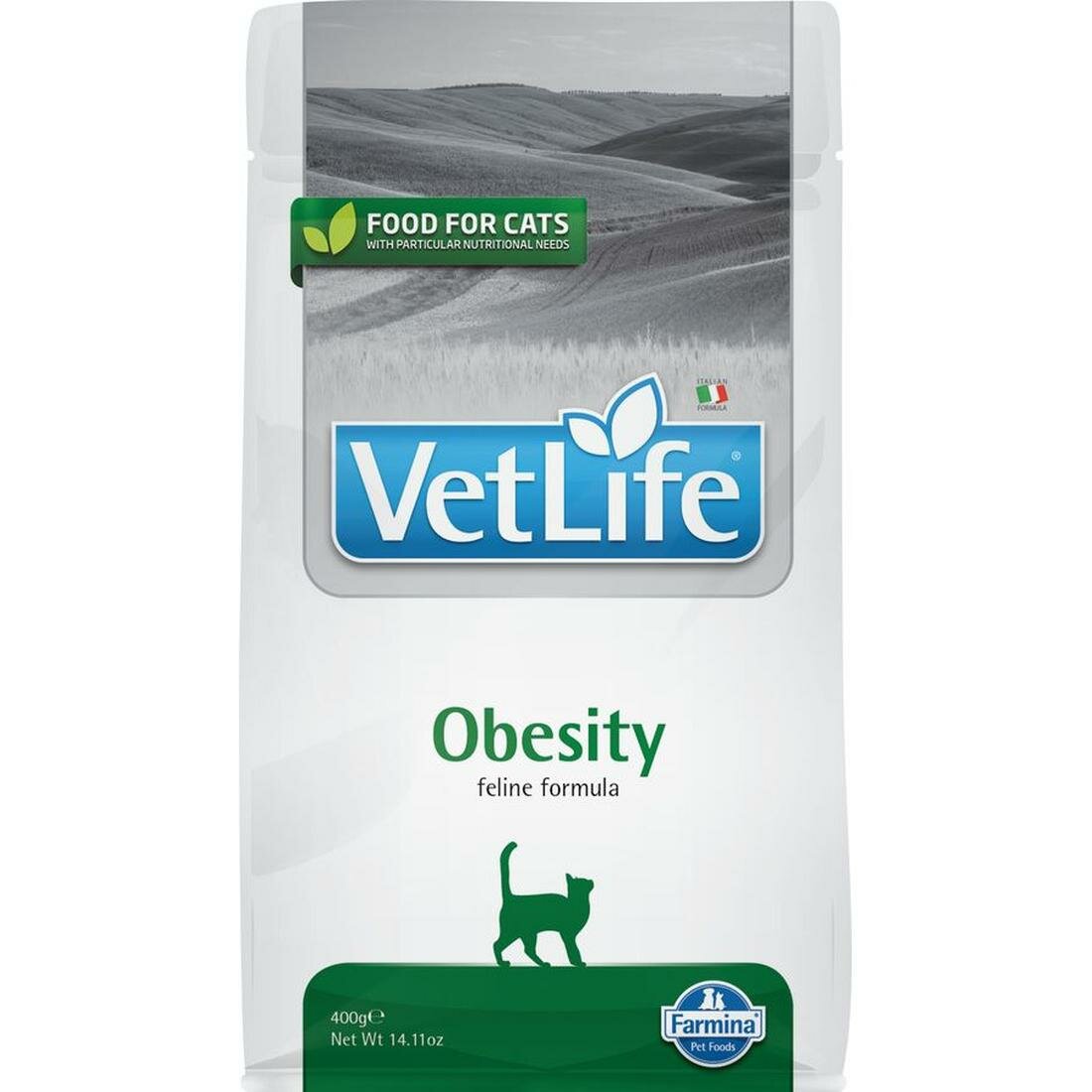 Farmina Vet Life Cat Obesity ветеринарный диетический сухой корм для взрослых кошек с излишнем весом 400 г