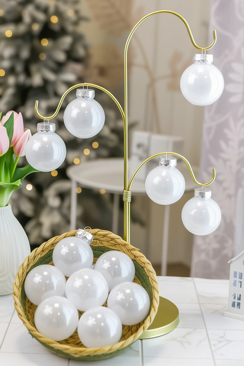 Набор ёлочных ПЭТ шаров болле ДИ феста - белая лёгкость, пластик, белый, 6 см, 12 шт, Winter Deco 1000562