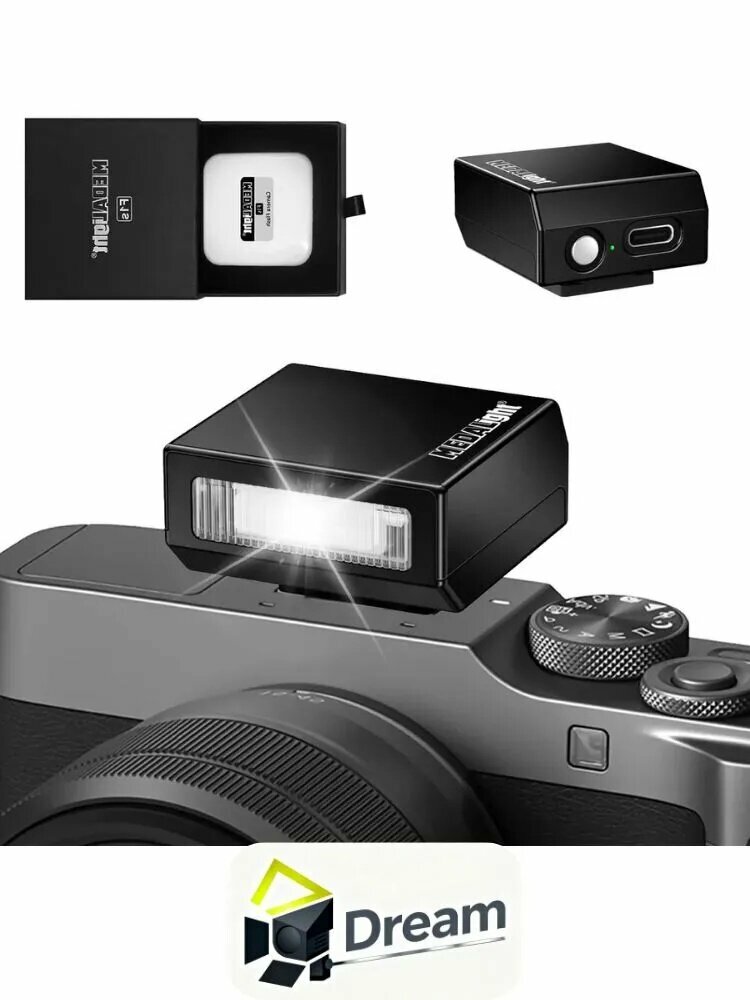 MEDALight F1s Мини-вспышка для фотоаппарата, портативная вспышка Speedlite с горячим башмаком для цифровых зеркальных фотоаппаратов