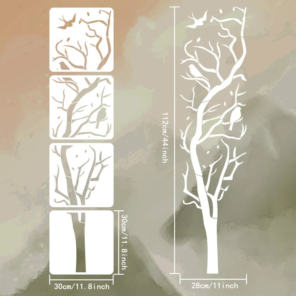 Трафареты с тропическими листьями, 2 размера, трафаретный шаблон с листьями папоротника, пластиковый узор с пальмовыми листьями, трафарет для рисования, многоразовый большой