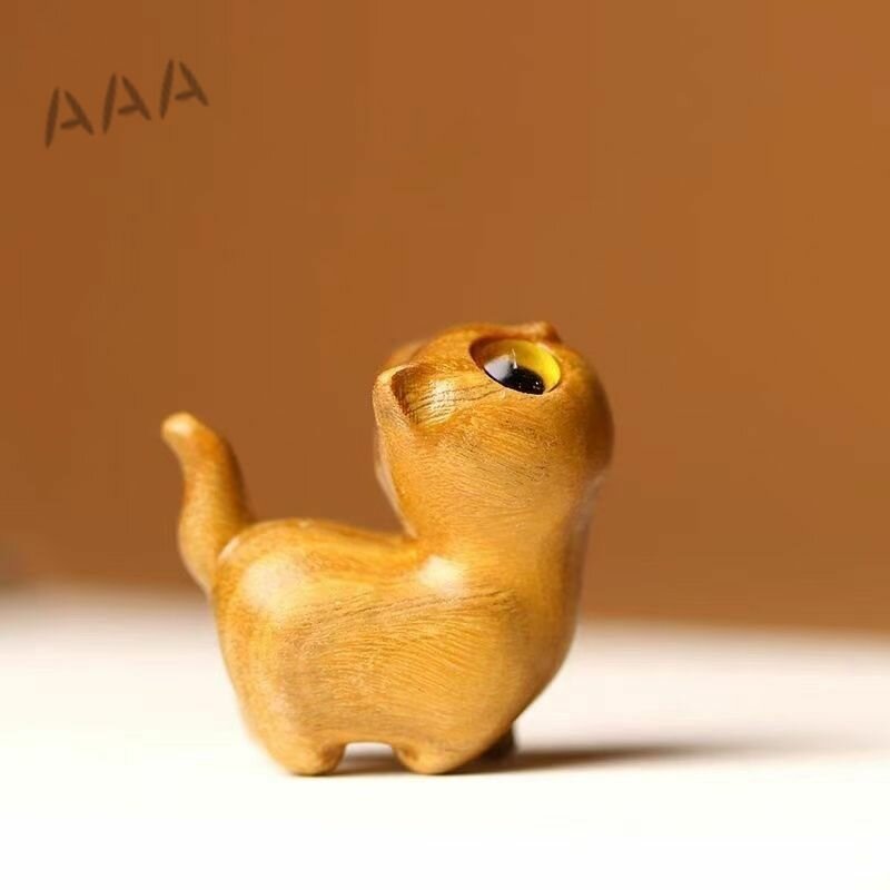 Кот из сандалового дерева, ручная резьба с натуральным ароматом, скульптура для дома, символ грации, интуиции и уюта, элитный подарок, новогодний подарок.