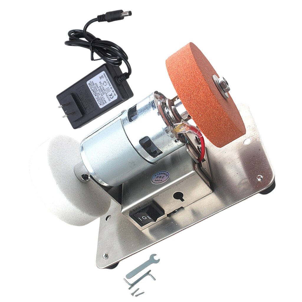 6000 об/мин Регулируемая Электрическая Настольная Ленточная Шлифовальная Машина Мощностью 100 Вт Для Заточки Металлических Деревообрабатывающих Полировальных Инструментов