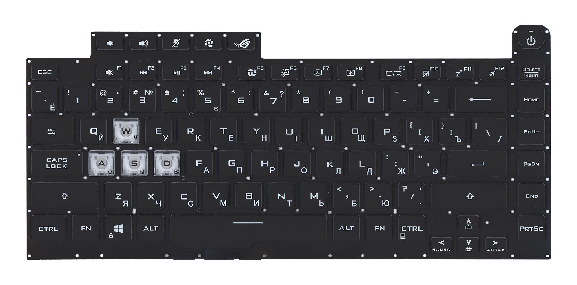 Клавиатура для ноутбука Asus ROG Strix G531G черная с подсветкой