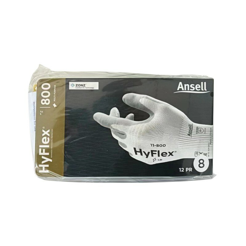 Защитные перчатки Ansell 11-800: износостойкие, нескользящие, дышащие, с поролоновым покрытием, устойчивые к разрывам