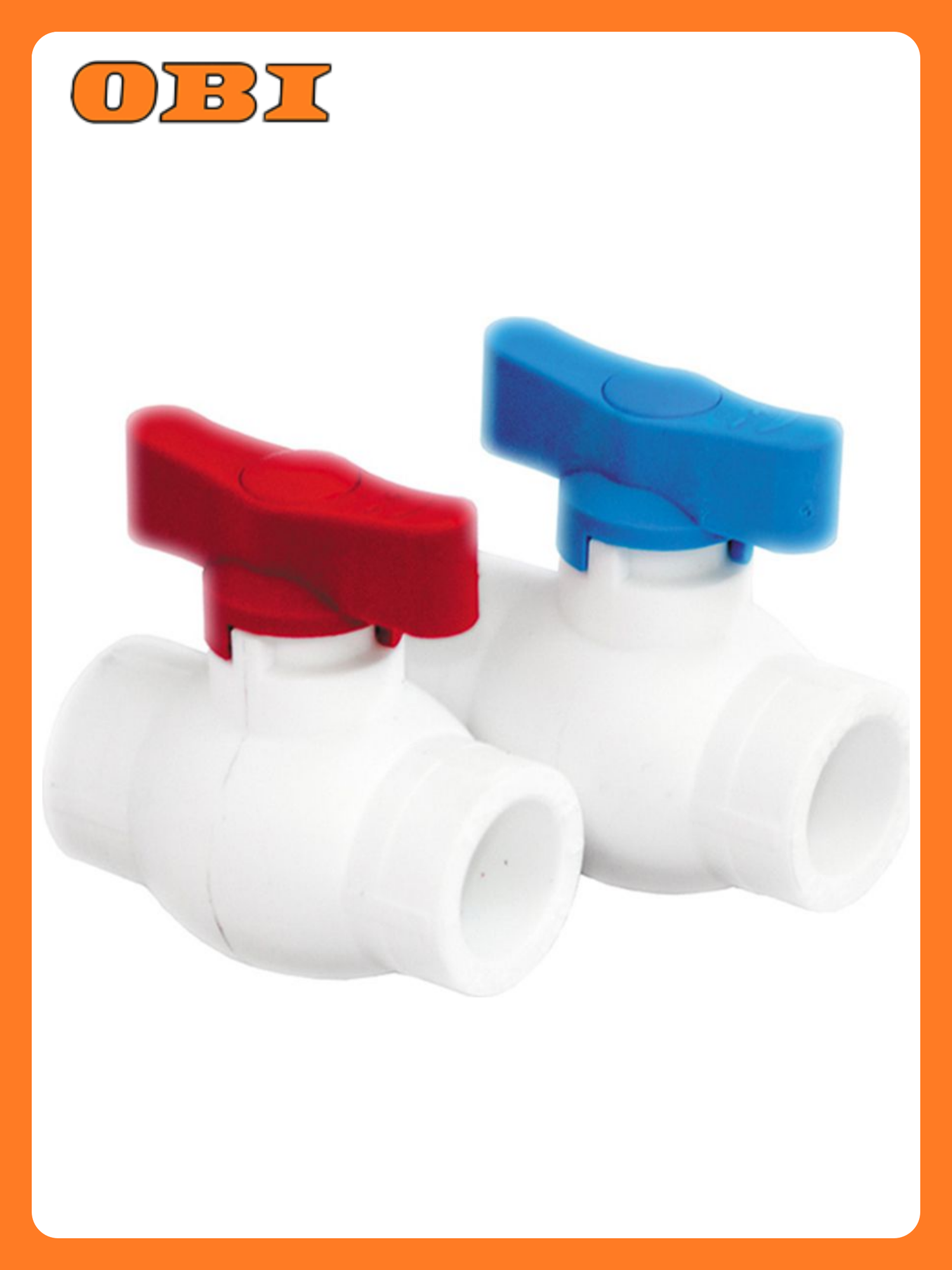 Кран шаровой стандартный проход красная ручка бабочка PPR 20, белый, RTP