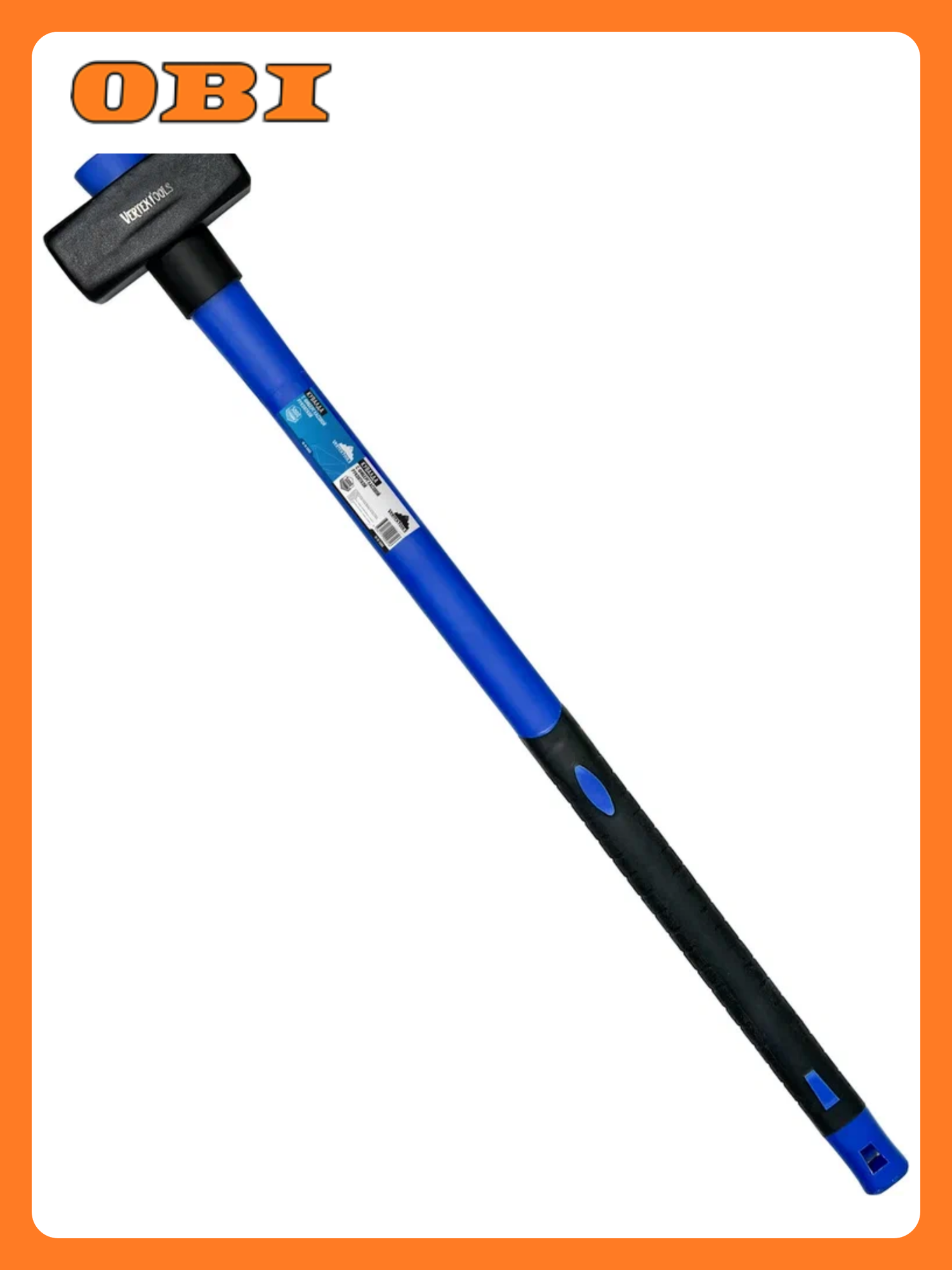 Кувалда vertextools 5000 г, фибергласовая обрезиненная рукоятка 10-12-5000