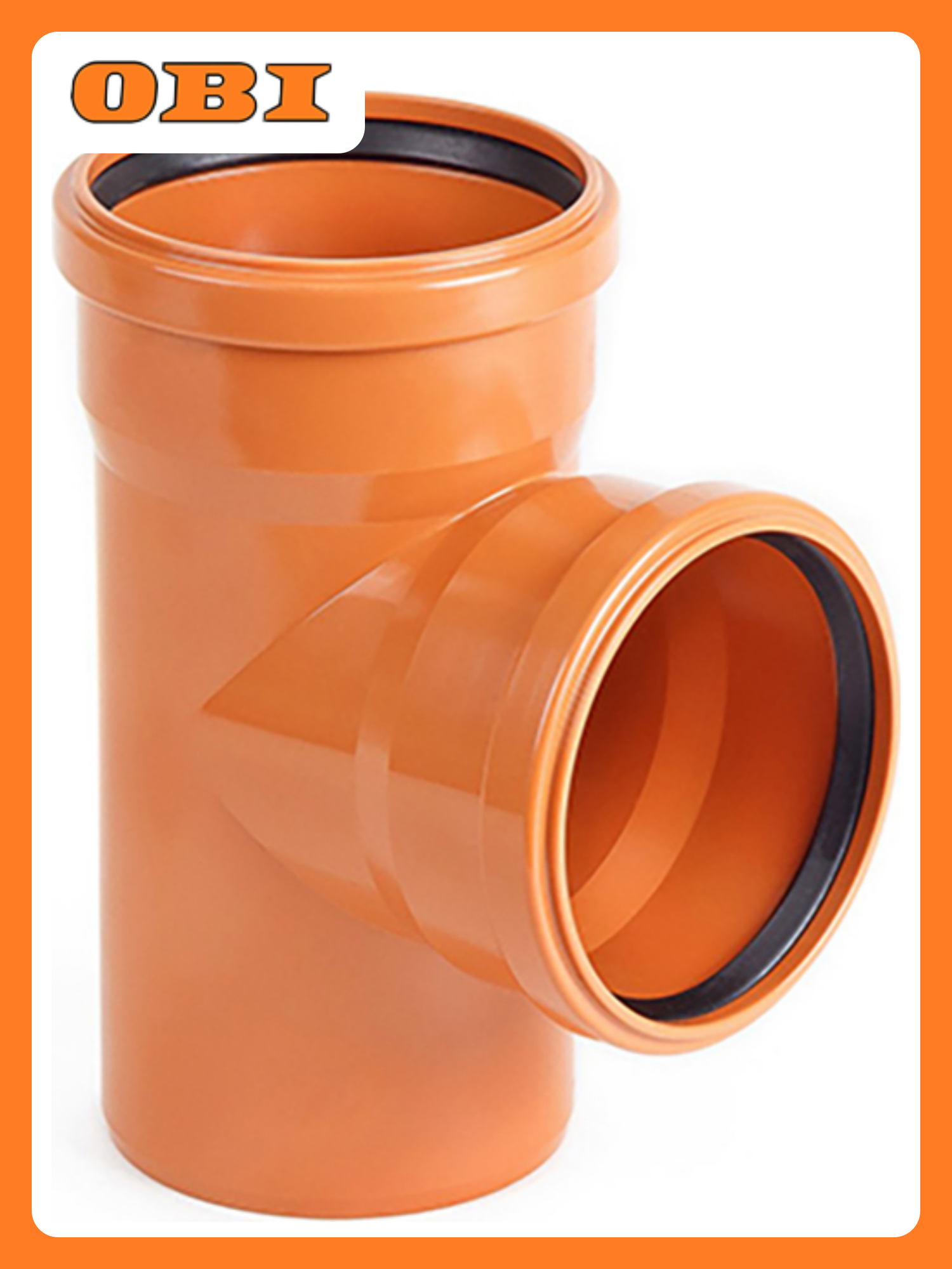 Тройник хемкор, НПВХ, для наружной канализации, раструбный, оранжевый, d110мм