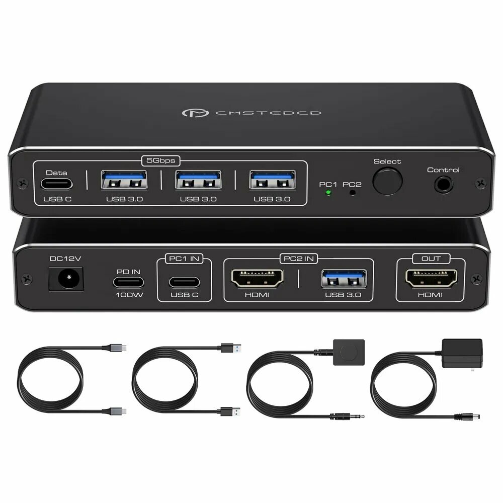 USB C HDMI KVM Switch 1 Мониторы 2 Компьютеры