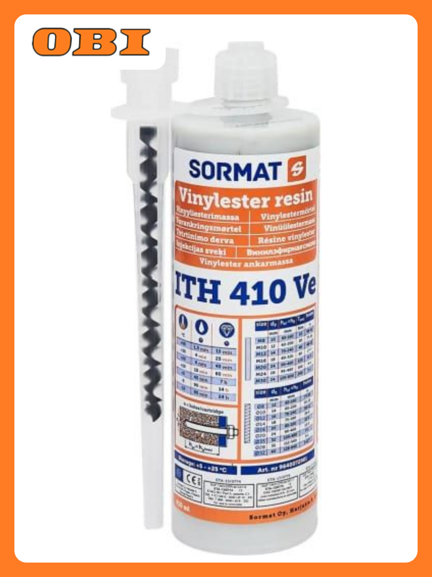 Анкер химический SORMAT винилэстер ITH 410 VE 1 шт