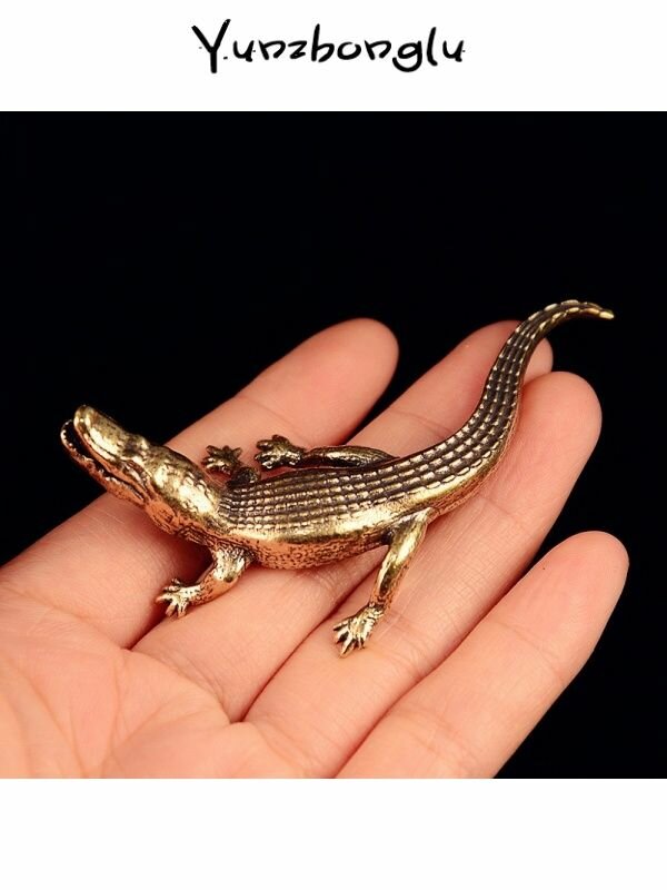 Yunzhonglu Статуя крокодила, латунь, Декоративные предметы для стола, коллекция