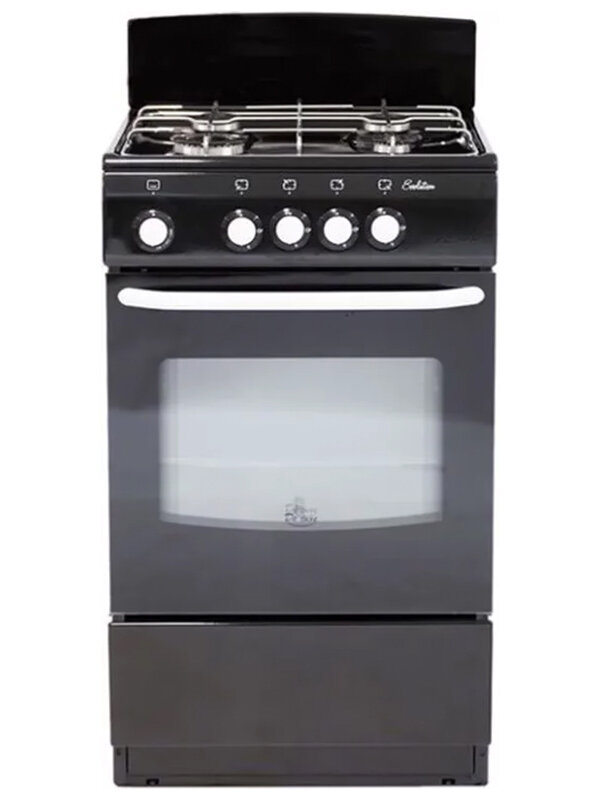 Газовая плита De luxe 5040.38 г 50 см, 43 л, 4 конфорки, черный