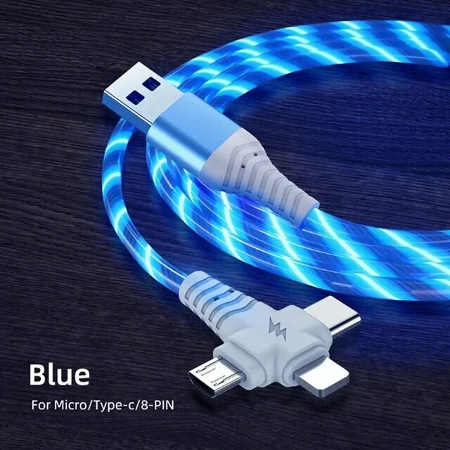 Светодиодный кабель 3 в 1 Blue Light 2M