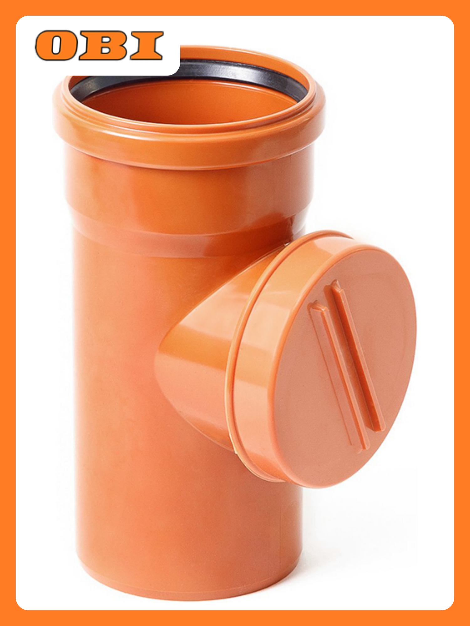 Ревизия хемкор, для наружной канализации, НПВХ, d110мм, раструбная, оранжевая