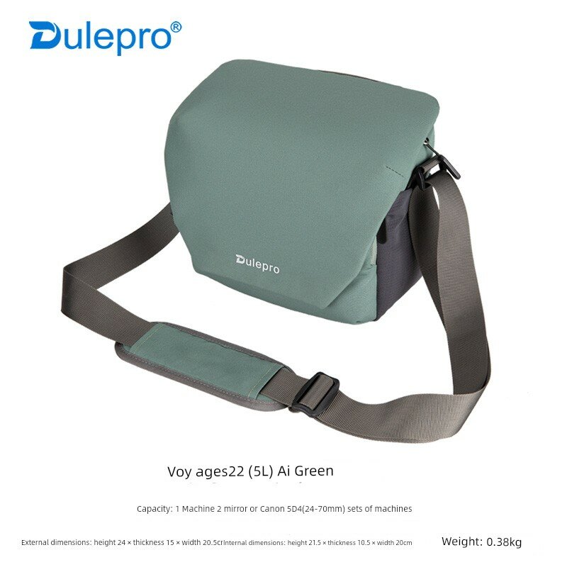 Dulepro S22 Плечевой фотоакварельный чехол для зеркальных и беззеркальных камер, 5 л, зеленый, стильный для поездок и