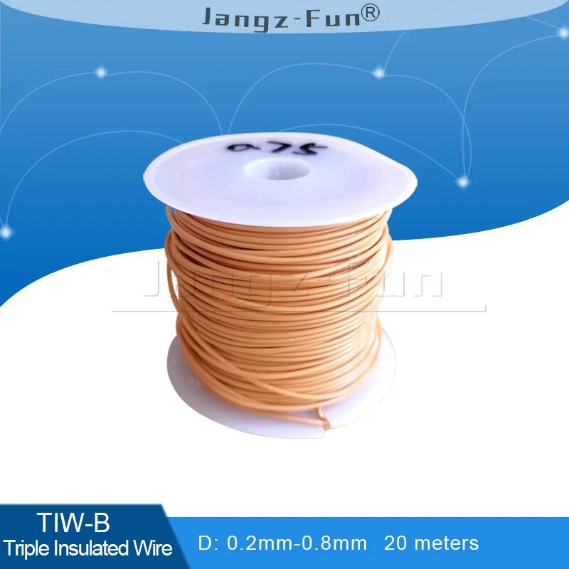 Медный провод TIW-B с тройной изоляцией 20 м 0.75mm-20meters