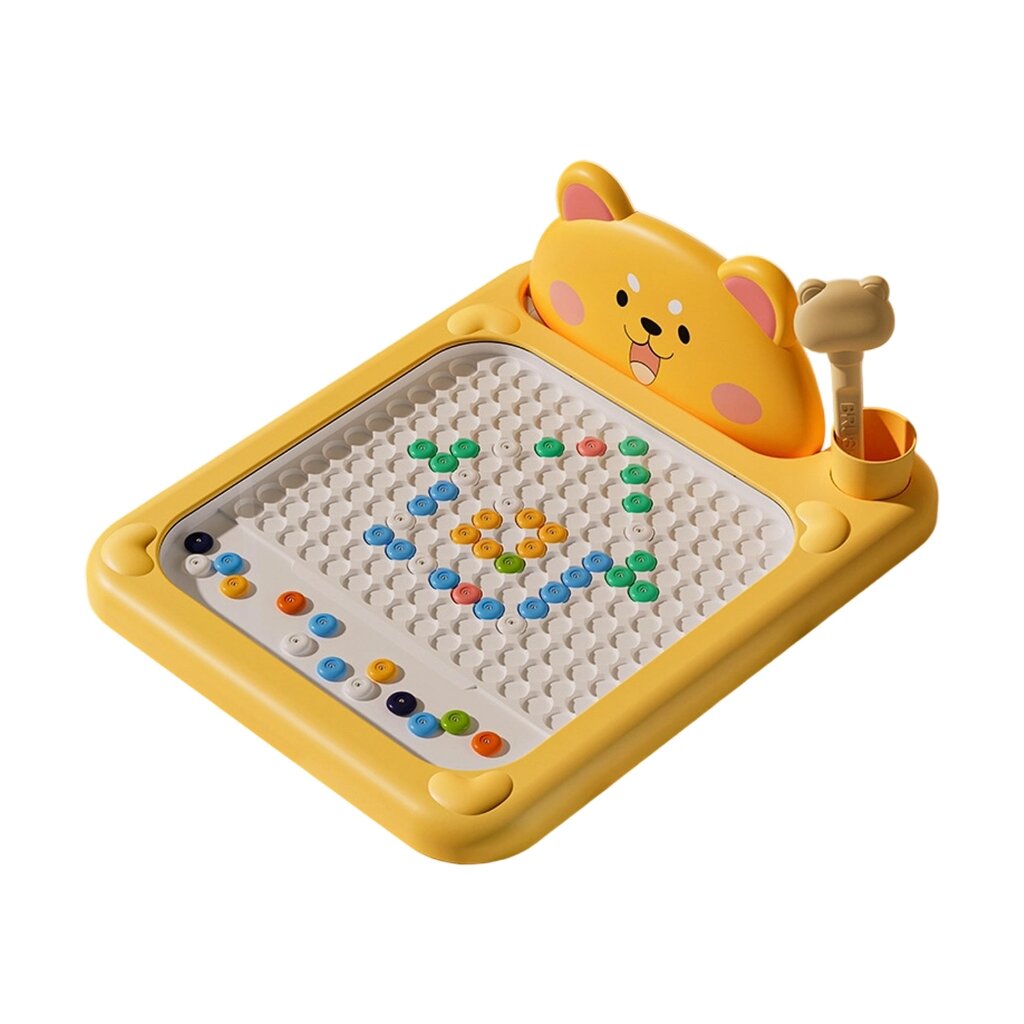 Мультяшная Магнитная доска Для рисования, Игривый Магнитный Блокнот для рисования для Детей, Удобный в переноске Магнитный планшет для рисования с ручкой, Доска для рисования Магнитными Точками, Обучающее снаряжение для малышей для мальчиков и девочек