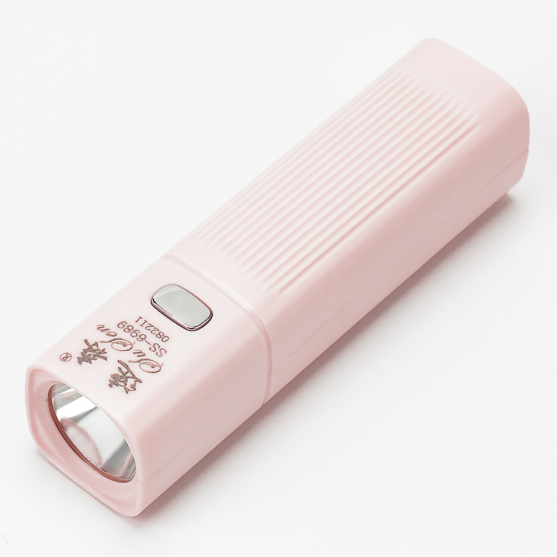 USB-заряжаемый светодиодный фонарик мини-портативный аварийный свет с боковым светом и розовой шнуром, компактный