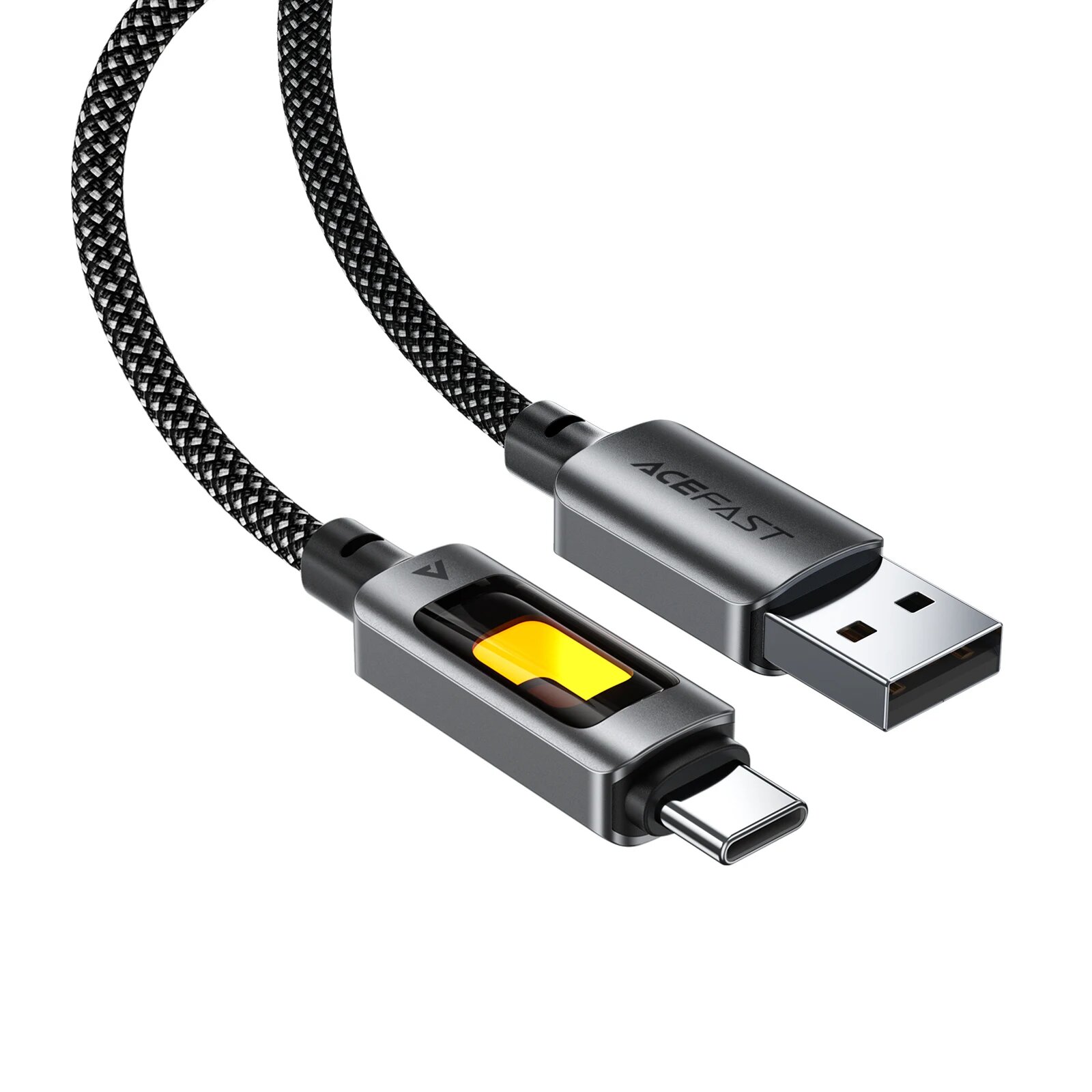 ACEFAST 3A USB A to USB C Кабель для быстрой зарядки для iPhone 17 16 Pro Max с RGB-подсветкой Цвет 1,2 м Проводной кабель для передачи данных для Samsung S25