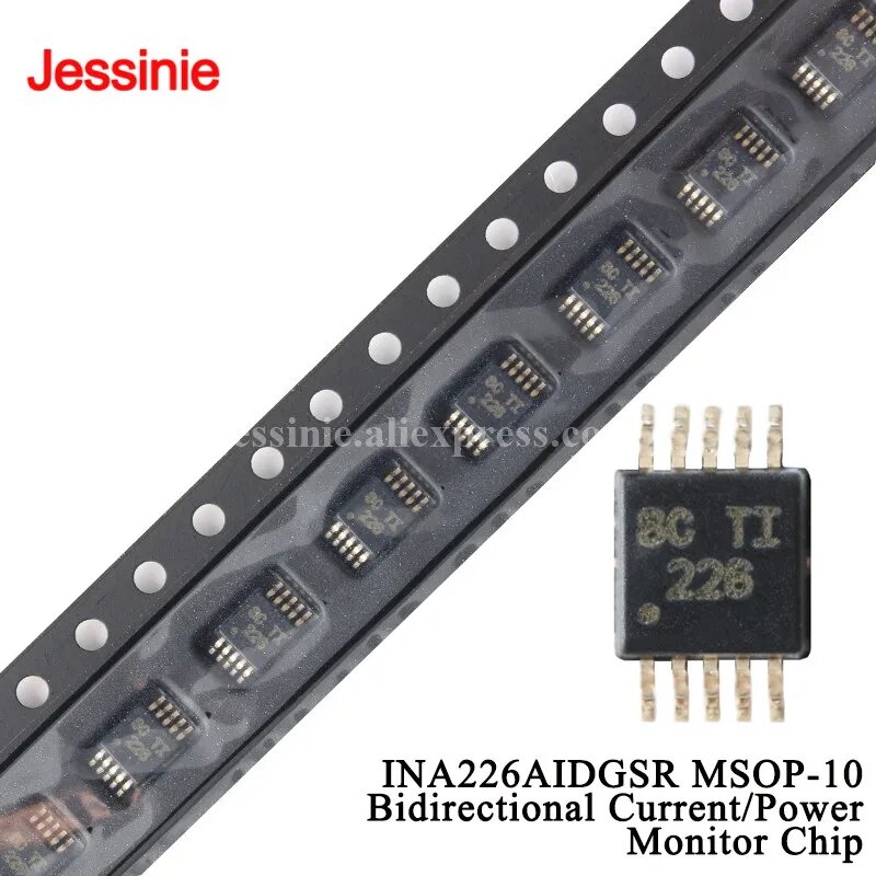 Jessinie INA226 Монитор тока/мощности 16 бит 5pcs, INA226AIDGSR Chip