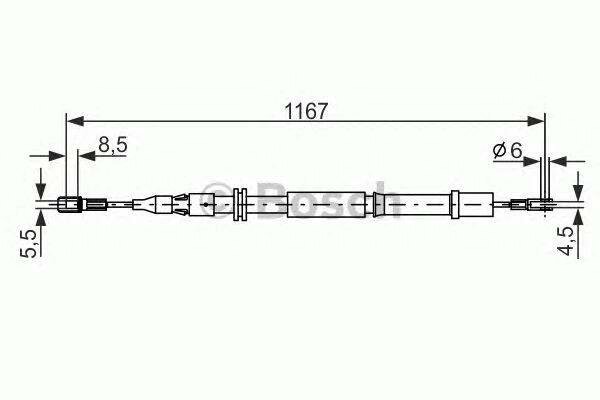 Трос ручного тормоза BOSCH 1987477199 MB W638-03 1170 мм