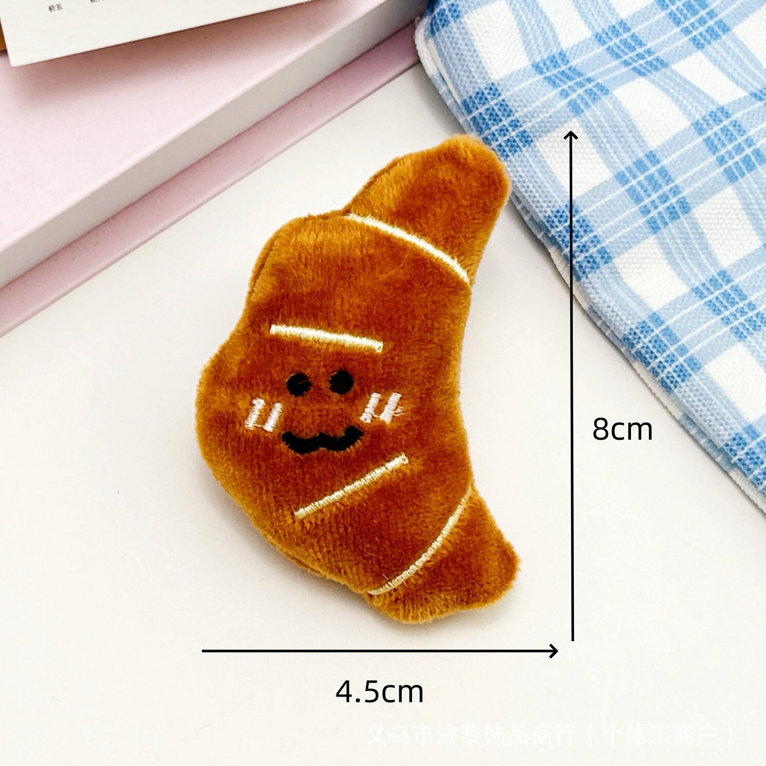 Креативная мультяшная игрушка для еды, забавный кулон в виде картофельного круассана, милая плюшевая кукла, брошь,