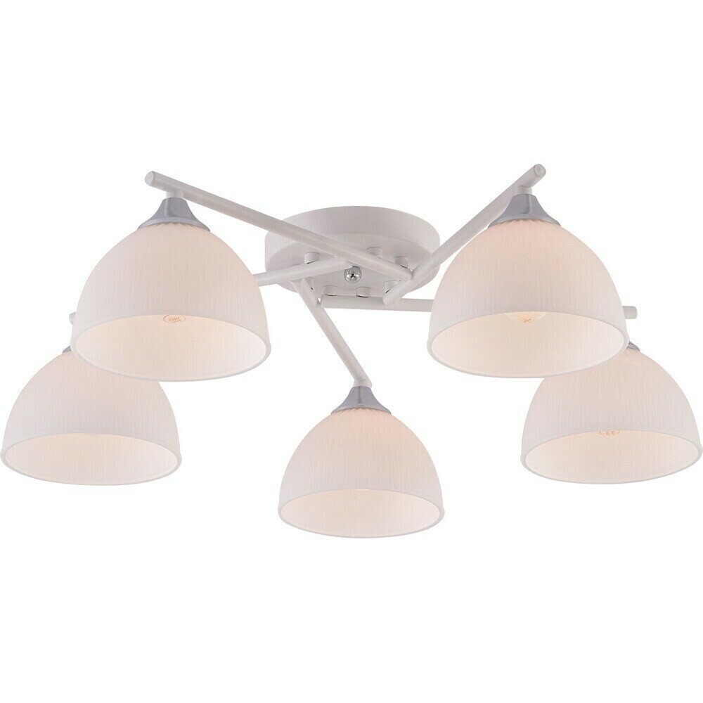 Люстра потолочная Schaffner Pluma E27 300 Вт 18 кв. м (4245-5 WH-CR)