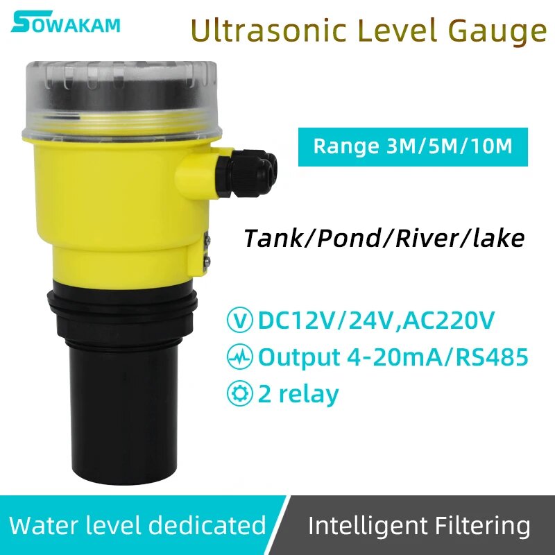 Ультразвуковой датчик уровня воды SOWAKAM 0-10м 24В 0-3m range RS485