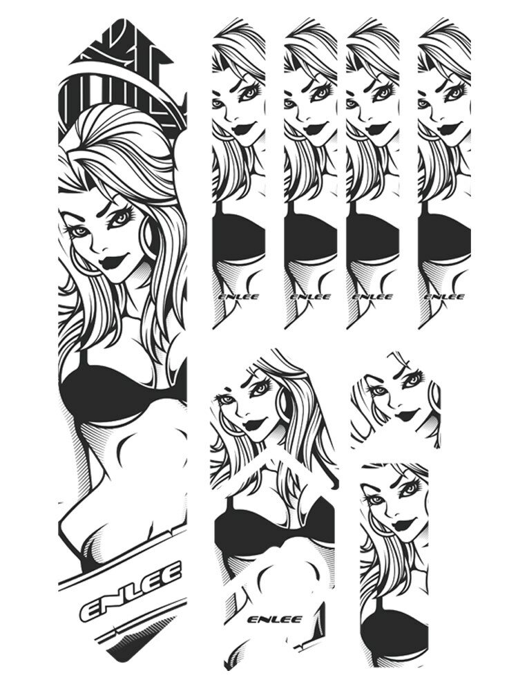 Набор защитных наклеек для рамы велосипеда Enlee FG-10 Girl ПВХ принт "девушка"