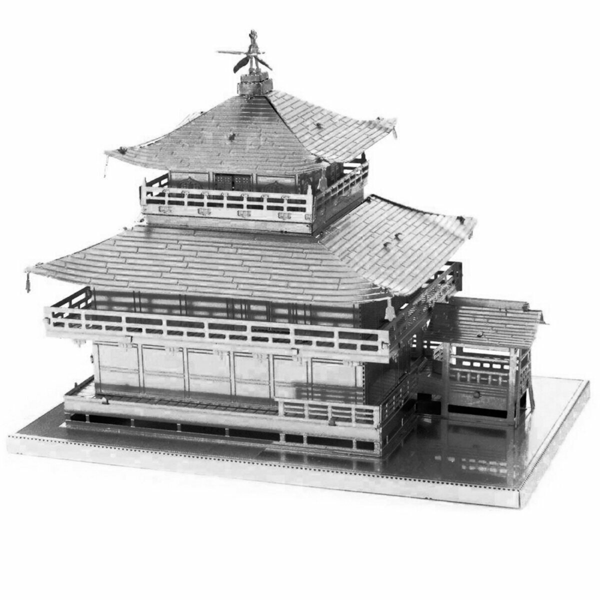 Храм Цзинькоу 3D металлическая модель DIY, конструктор-пазл с подсветкой и демонстрационной коробкой, декоративная настольная скульптура для хобби, семейных сборок и подарка